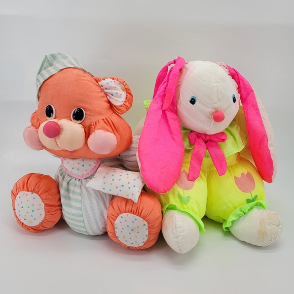 Stuffins | Toys | Vintage Parachute Nylon Plush Stuffed Animals Neon ...